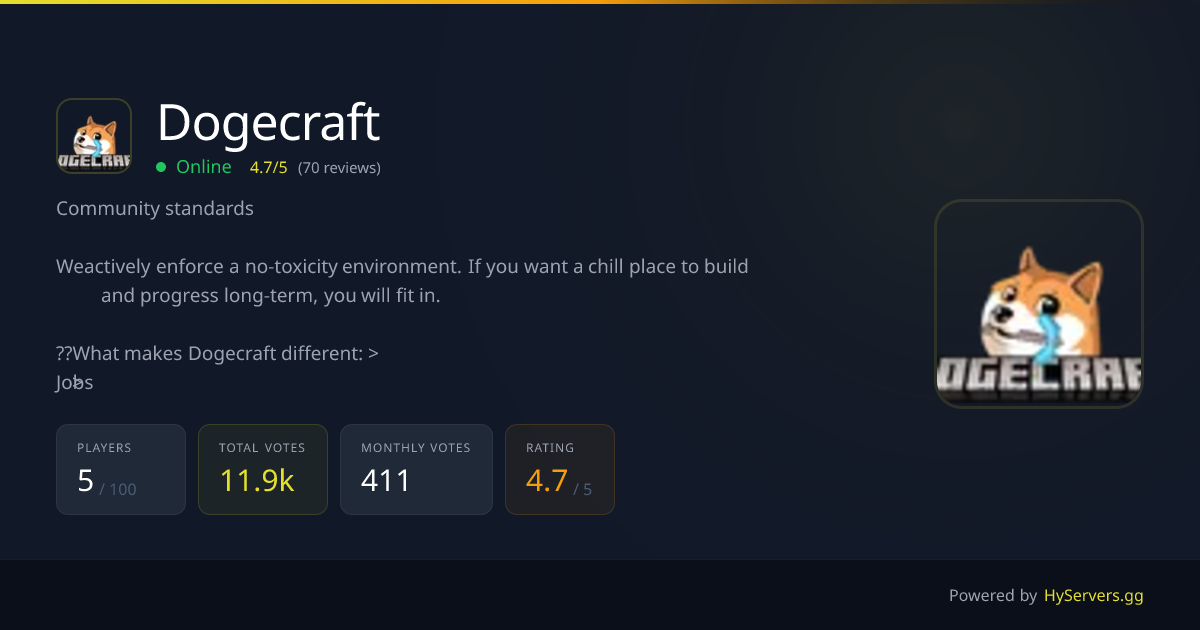 Vote for Dogecraft | HyServers